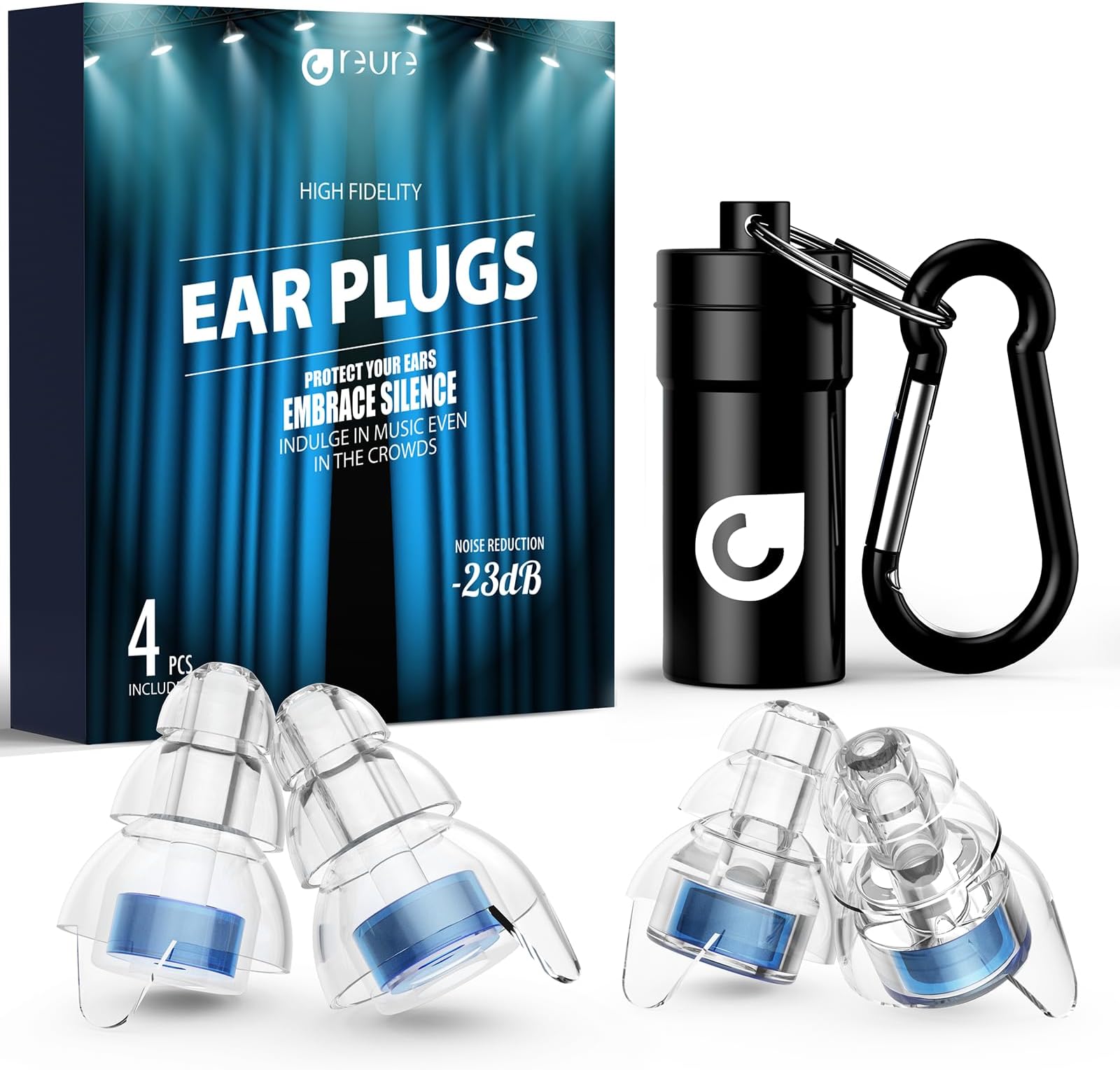 Amazon.com: Eargasm High Fidelity Earplugs with Blue Filters - Reusable ...