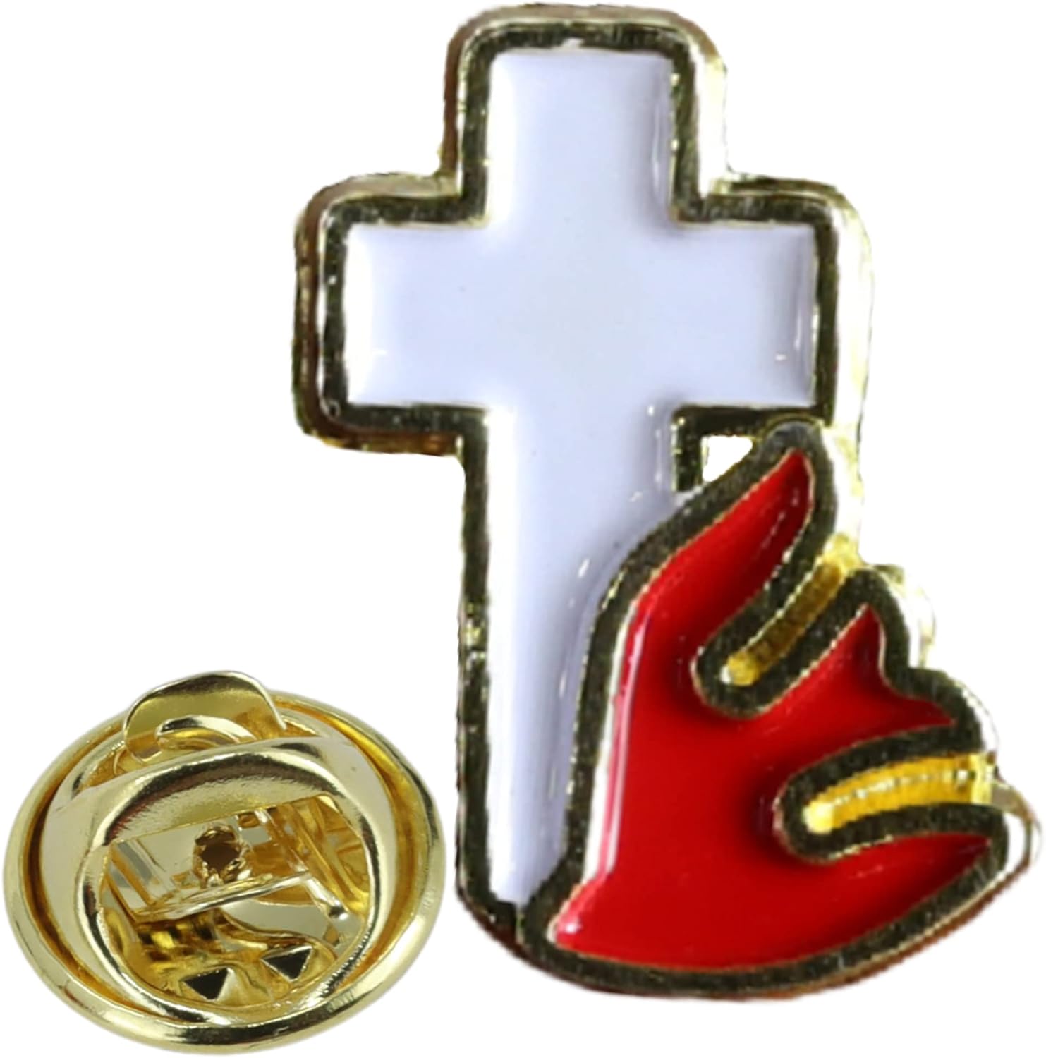 Amazon.com: Needzo Holy Spirit Cross Shaped Lapel Pin, Religious ...