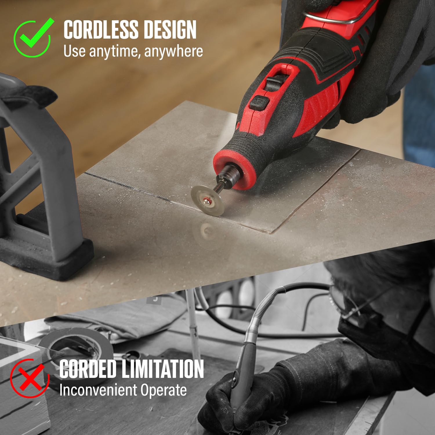 Snapklik.com : POPULO 12V Cordless Rotary Tool Kit, 5 Variable Speeds ...