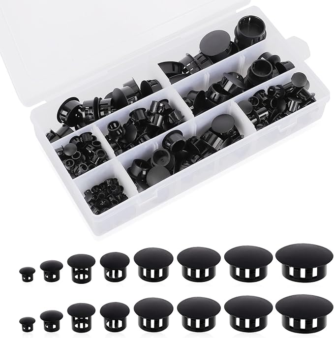 Amazon.com: 255pcs Plastic Hole Plugs Assorted, Black Plastic Hole Plug ...