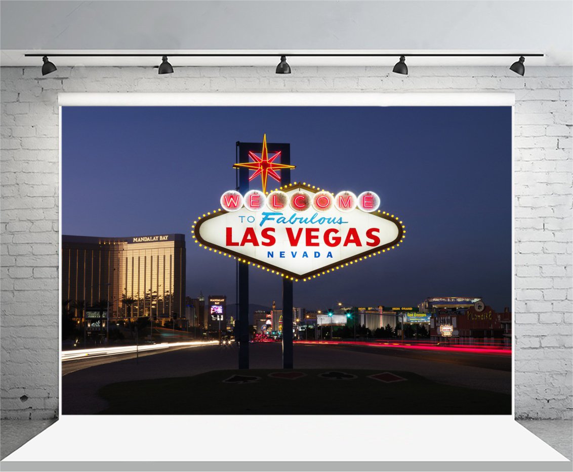 Yeele 10x8ft Las Vegas Night Backdrop Casino City Signpost Photography ...
