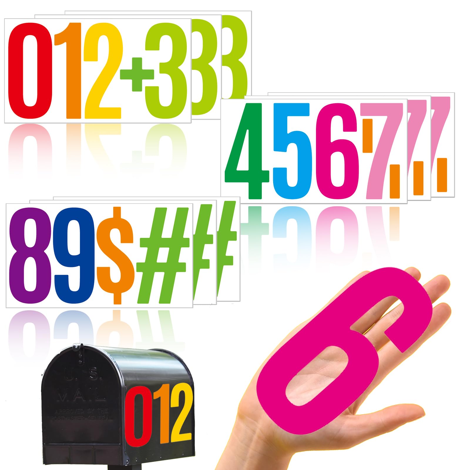Amazon.com: 6 Inch Vinyl Numbers Stickers,Waterproof Large Stick On ...