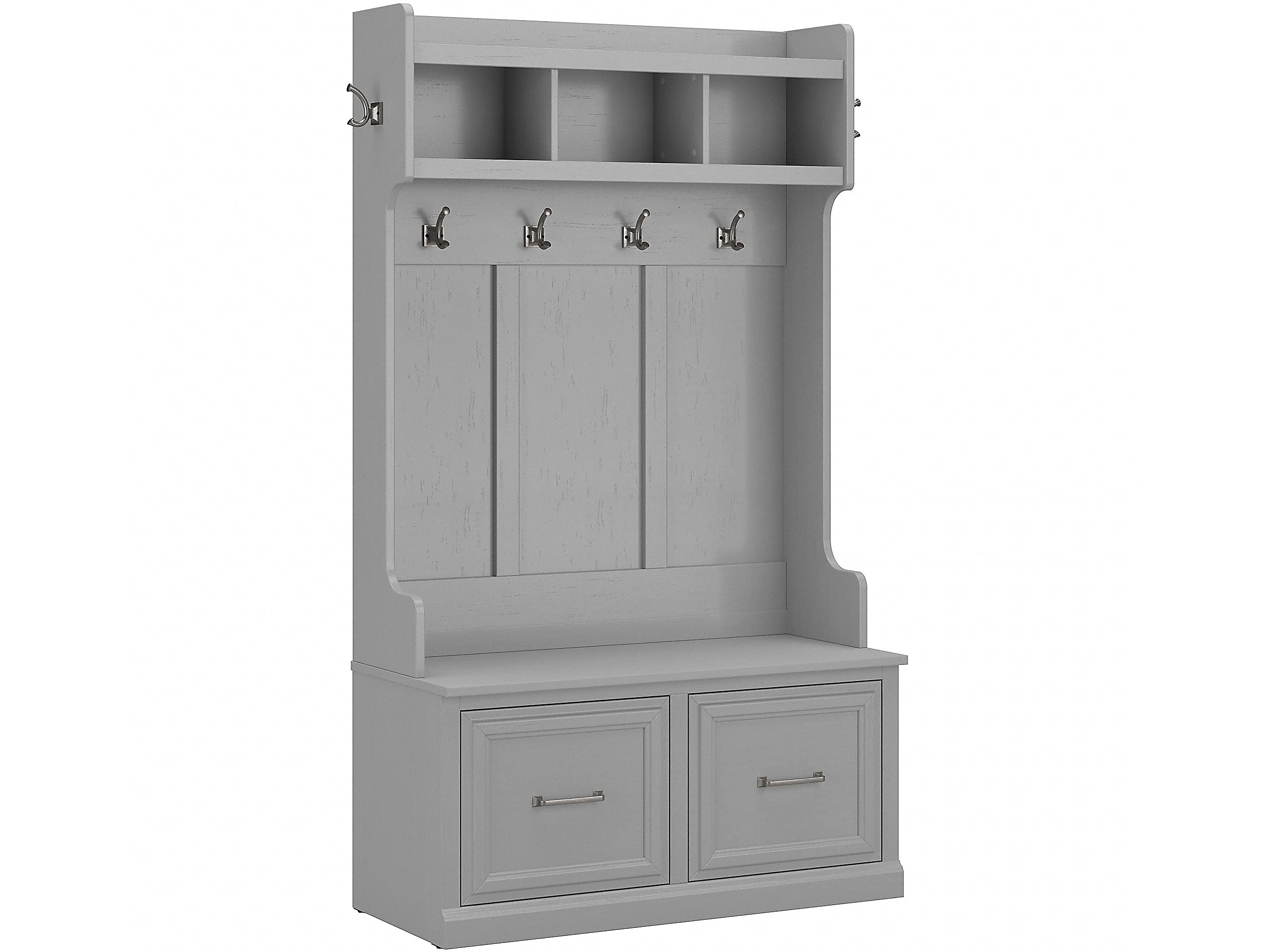 Amazon.com: Bush Furniture Woodland Hall Tree and Shoe Storage Bench ...