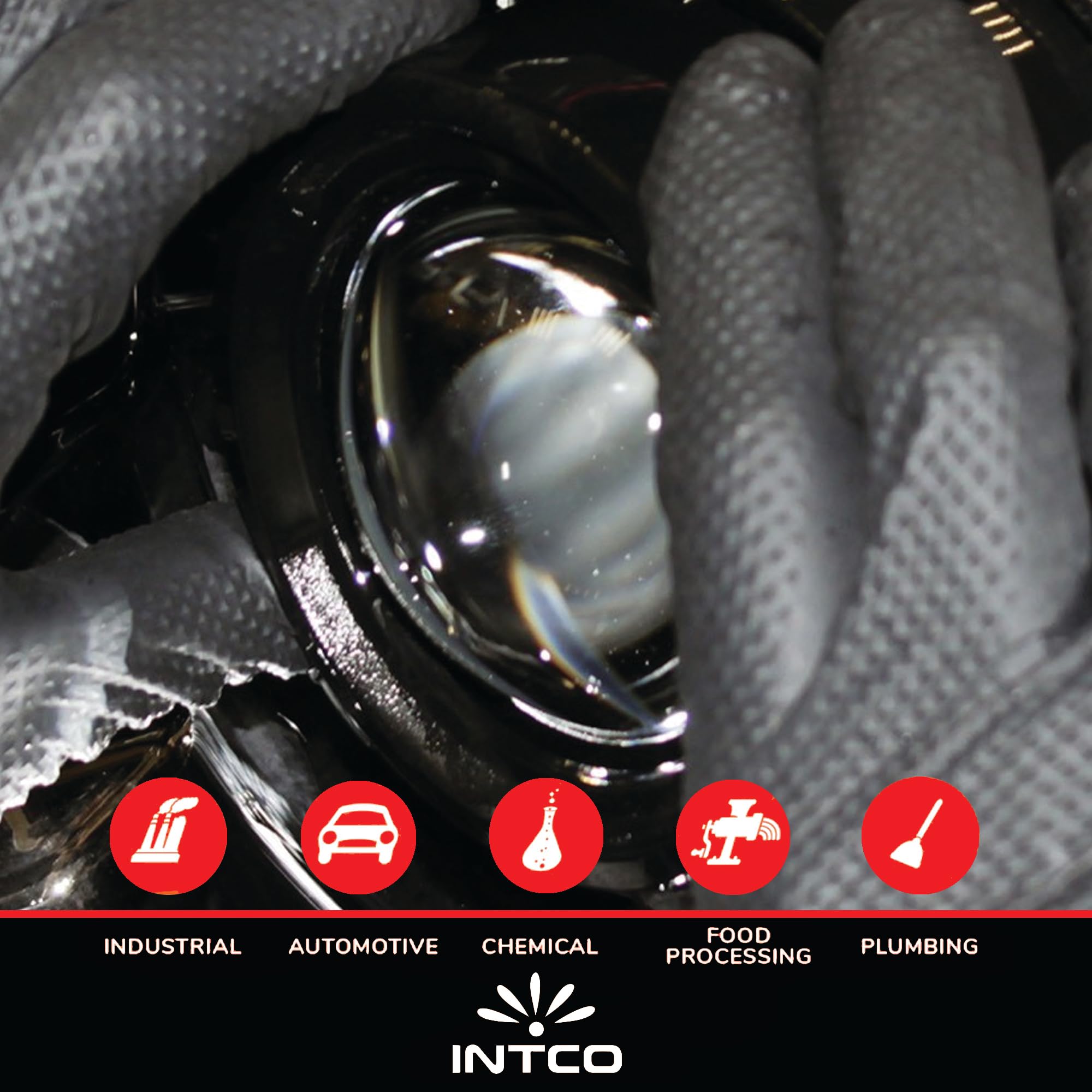 Snapklik.com : INTCO Basic Rubber Gloves Heavy Duty, Black Nitrile ...