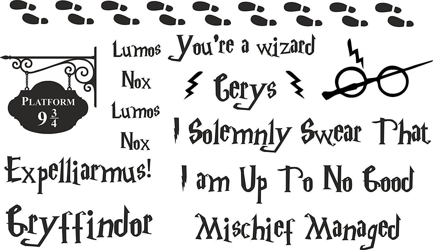Pack of 4 Fun 'Lumos' 'Nox' on/Off Light Switch Sticker Wall Vinyl ...
