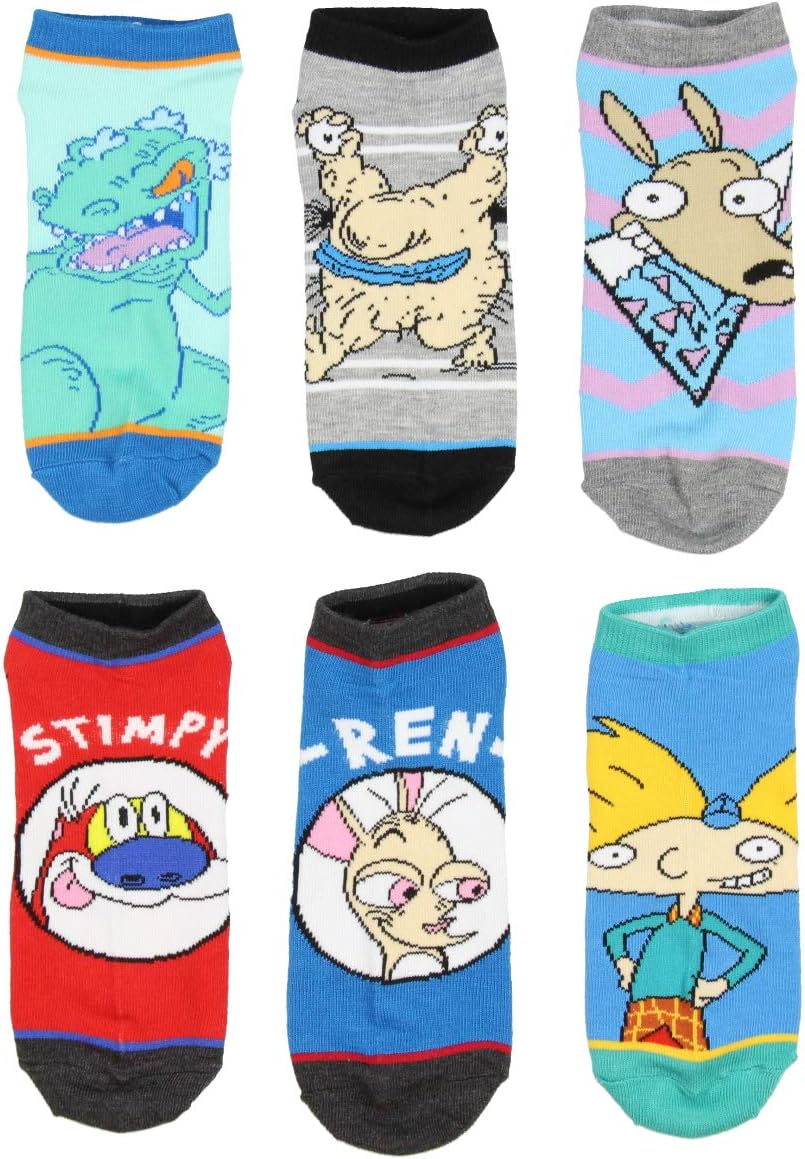 Nickelodeon 90s Cartoon Character 6-Pack Ankle Socks Australia | Ubuy