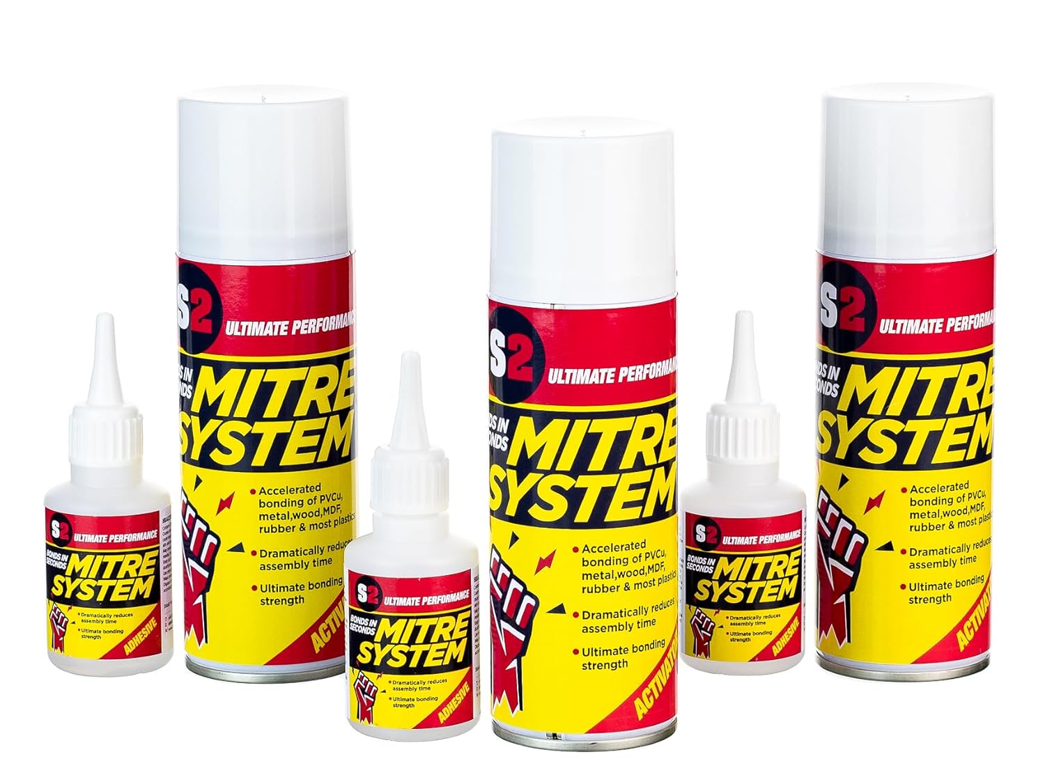 S2 Mitre Ultimate Performance Fix Adhesive Kit 50g & HV Adhesive 200g ...