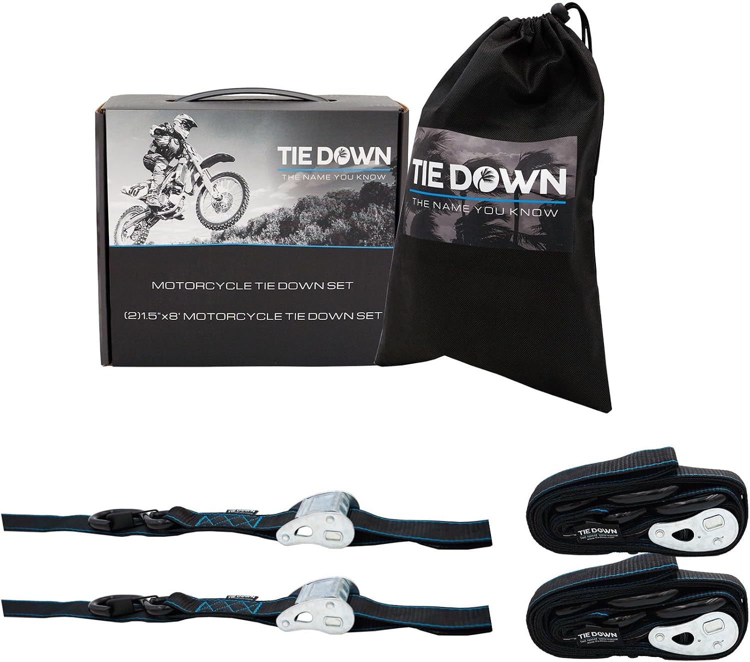 Amazon.com: Tie Down 1.5 in. x 8 ft Black Heavy Duty Motorcycle Strap ...