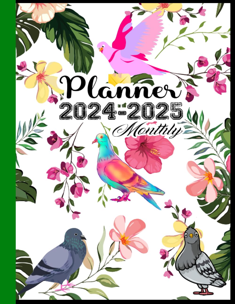 Pigeon Gift: Pigeons Pattern Monthly Planners: Two (2) Years Monthly ...