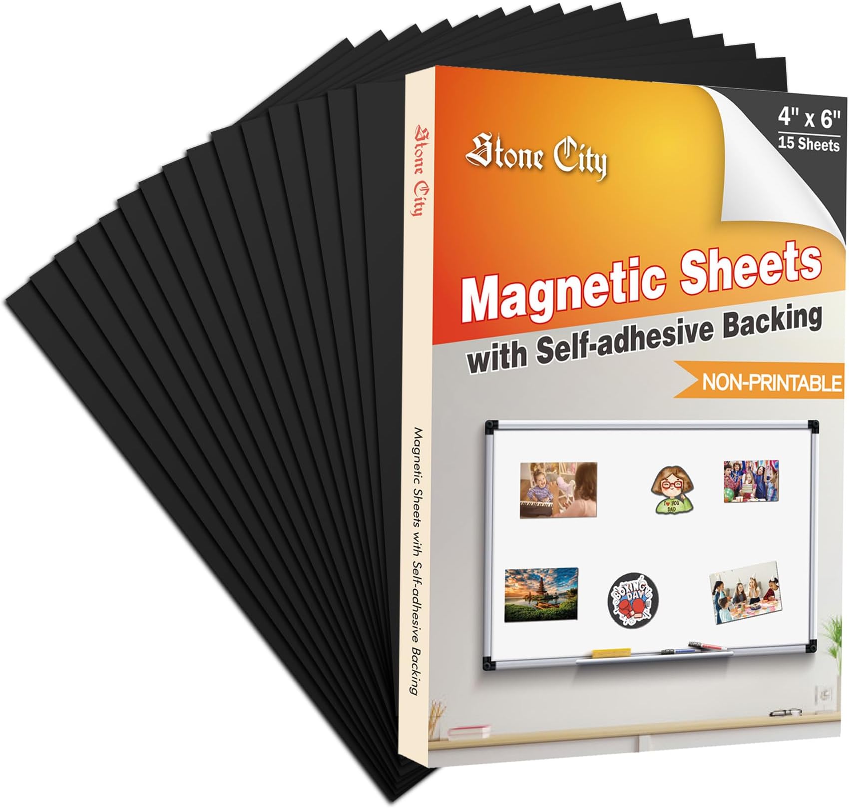 Amazon.com : Magnetic Sheets With Adhesive Backing for 4x6" Pictures ...
