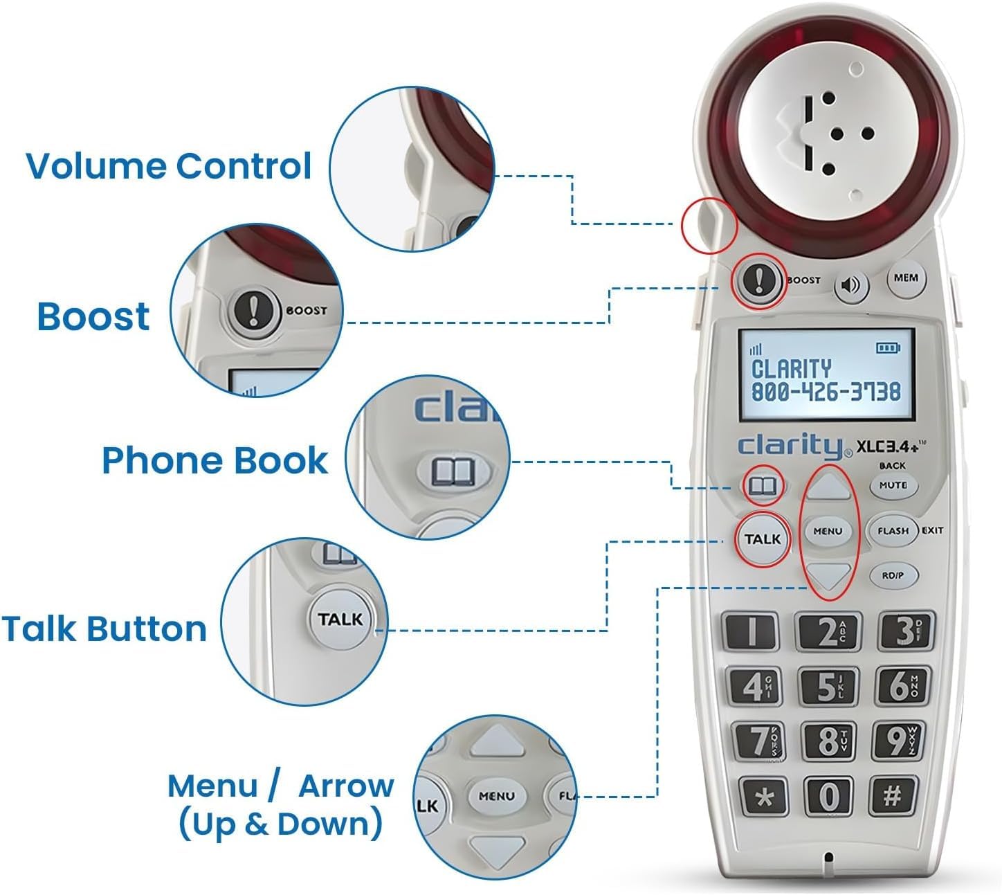 Snapklik.com : XLC34+ Amplified Cordless Landline Phone For Seniors ...