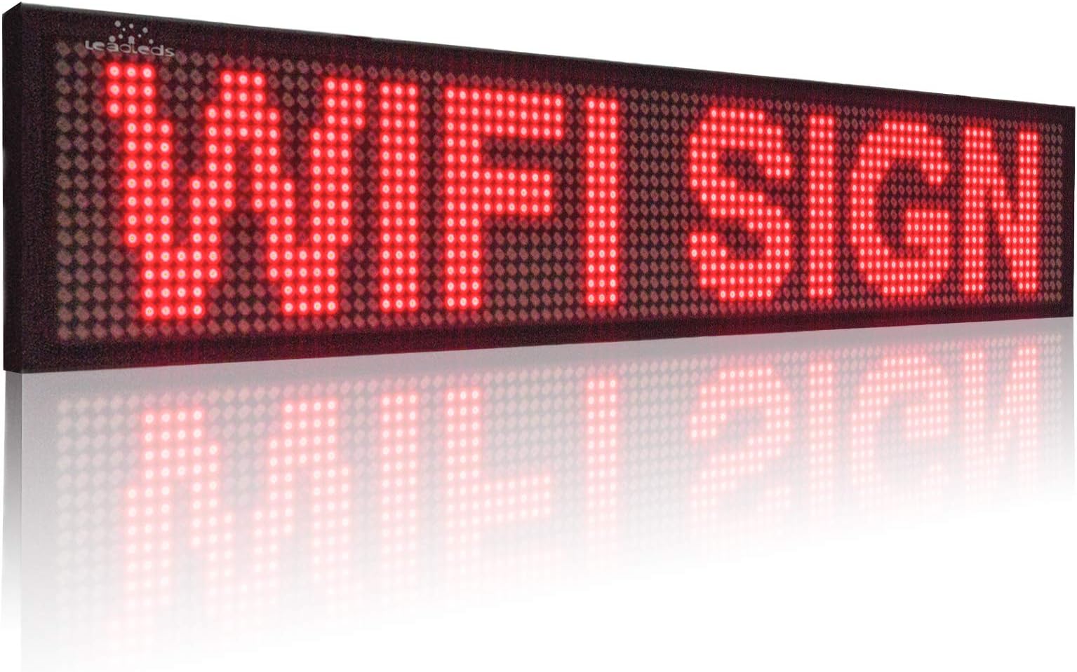 Amazon.com : Leadleds WiFi LED Sign 20"x4", P5 SMD Red Color Scrolling ...