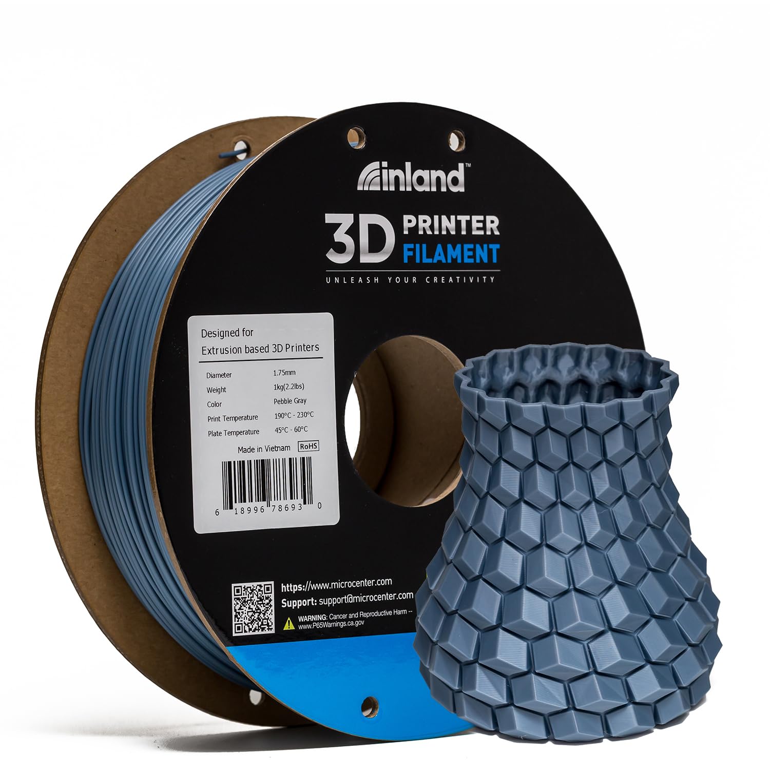 Snapklik.com : Inland PLA Filament 1.75mm, 1kg Spool Dimensional ...