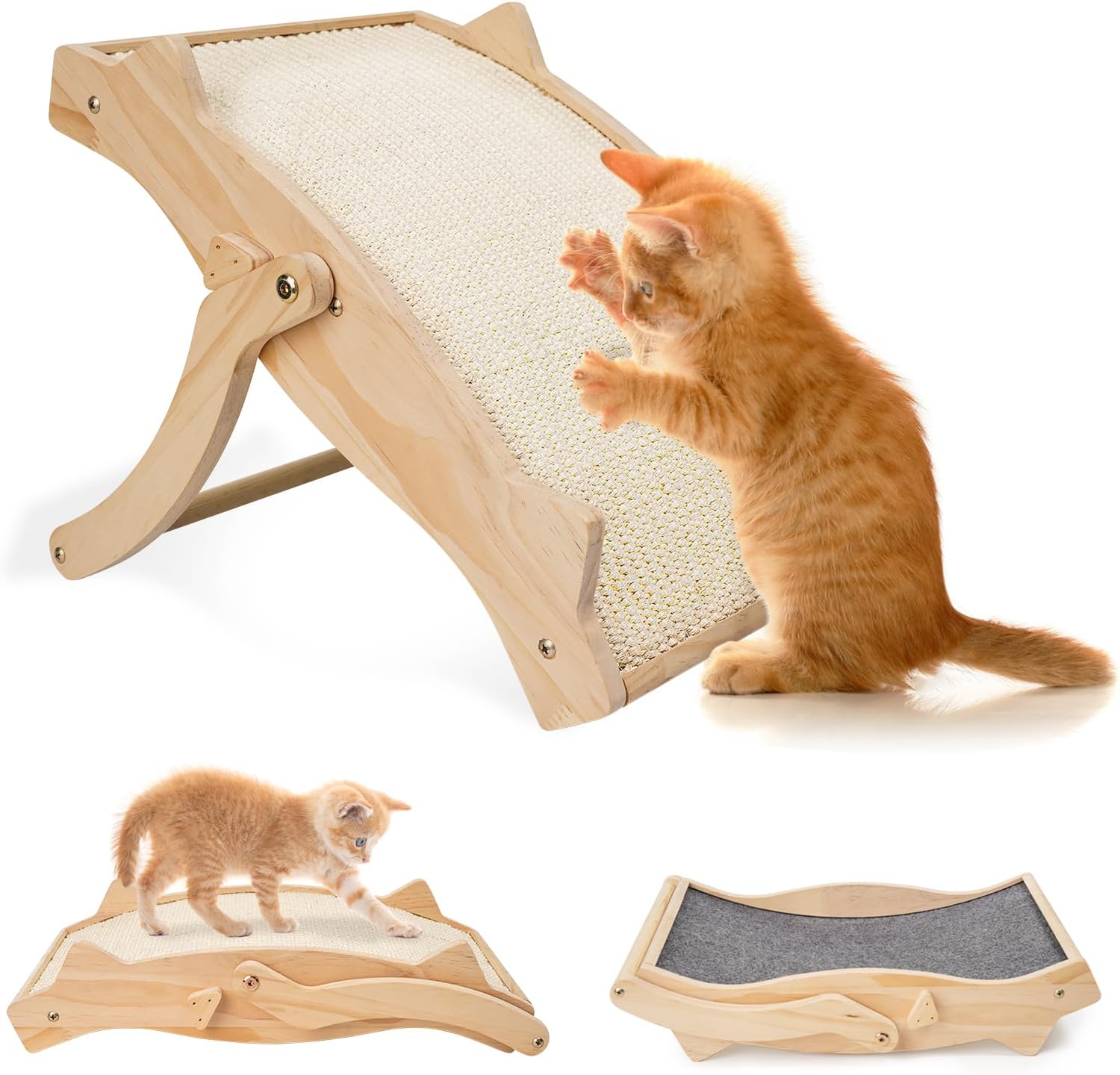 Amazon.com : 3-in-1 Sisal Cat Scratchers for Indoor Cats - Vertical Cat ...