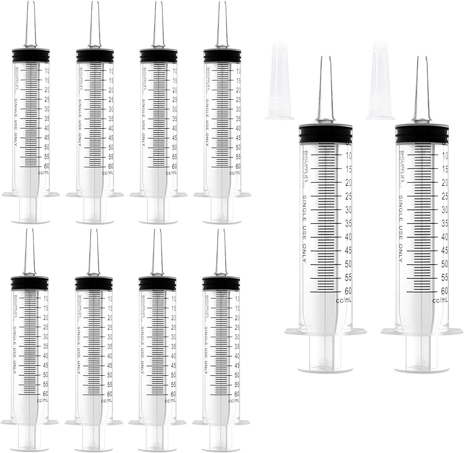 Amazon.com: 60ml Catheter Tip Syringe with Covers 50 Pack by Tilcare ...