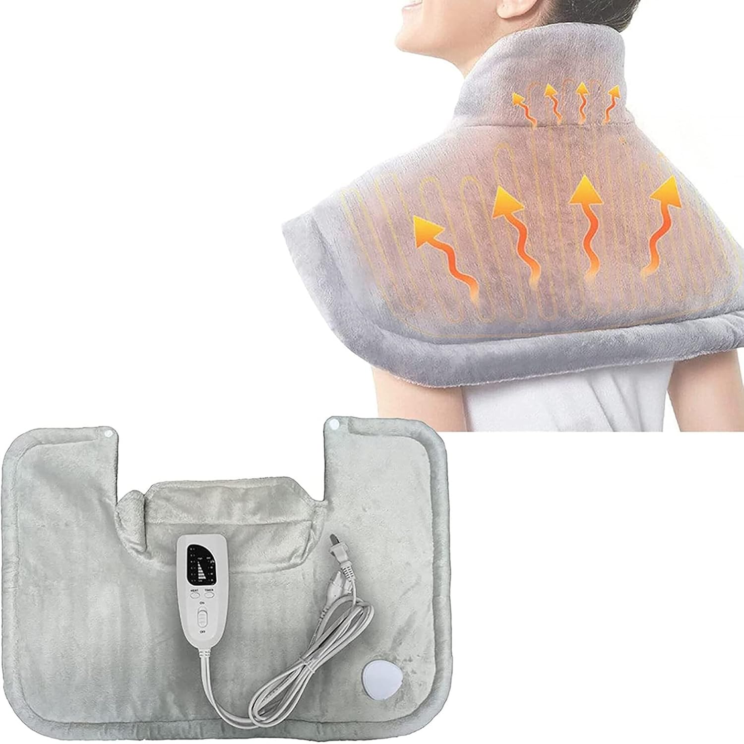 Electric Heating Pad, Heating Massage Pad, Back and Shoulder Cervical ...
