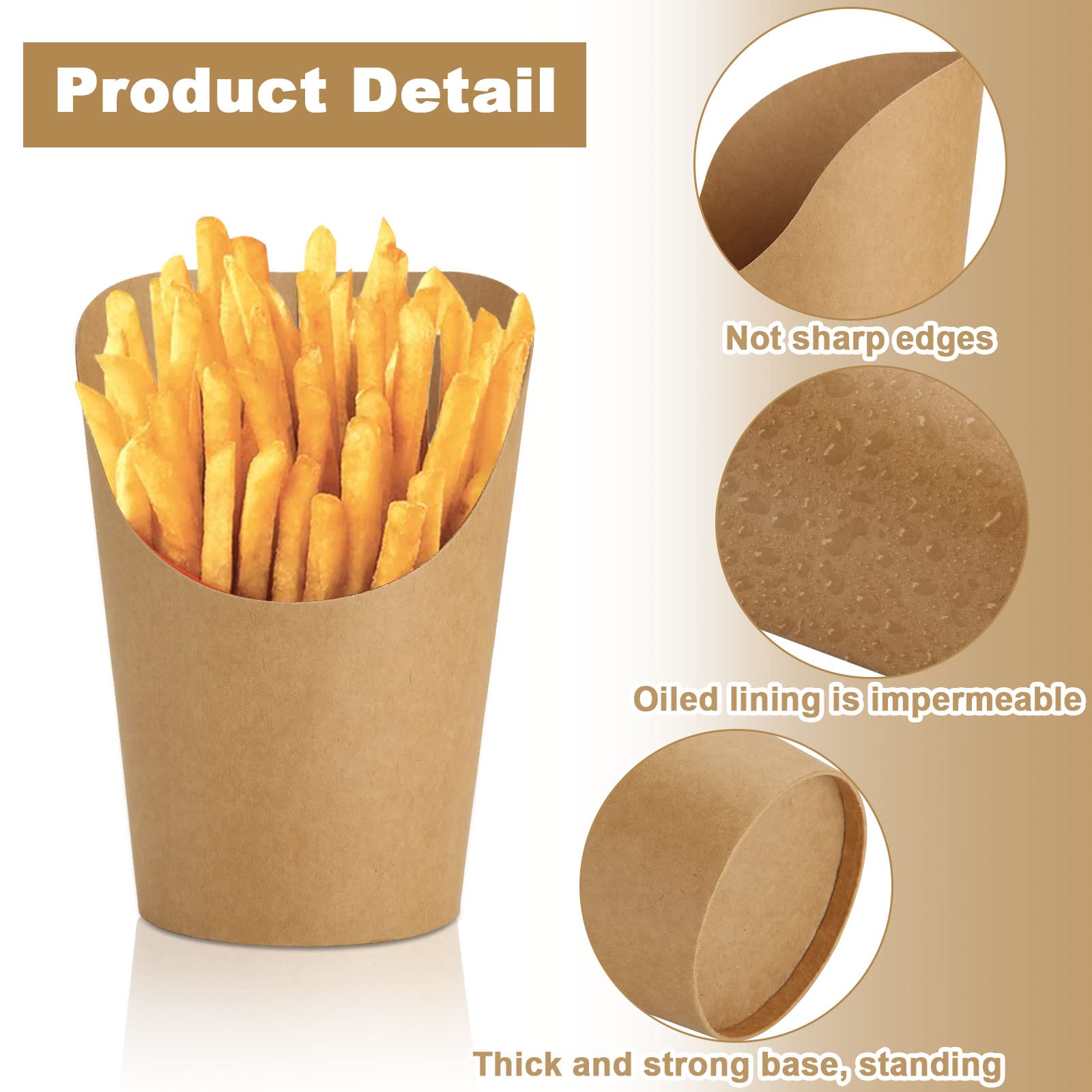 Snapklik.com : 100 Pcs French Fries Holder, 12oz Disposable Paper ...