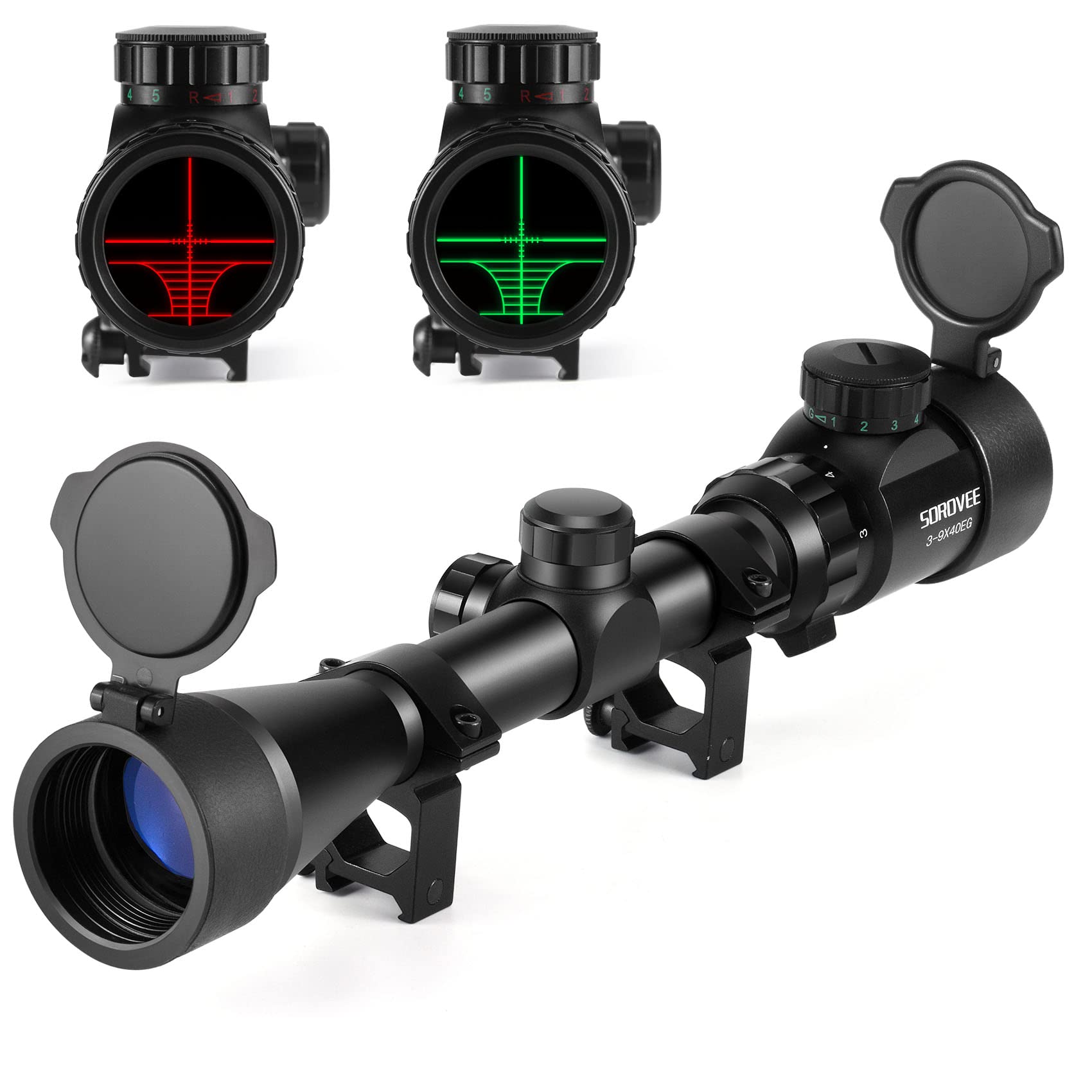 Snapklik.com : SOROVEE Rifle Scope 3-9x40 EG Red Green Rangefinder ...
