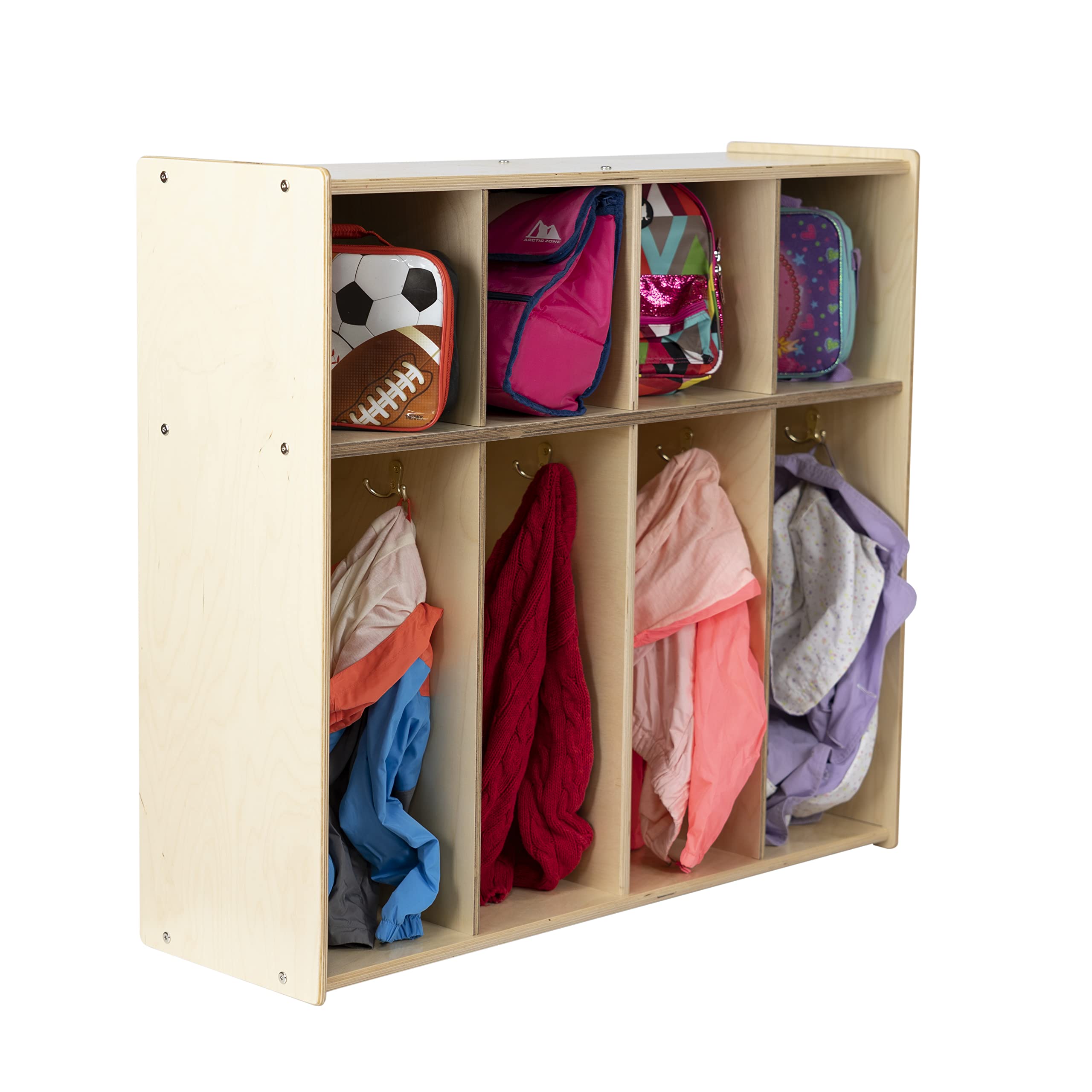 Amazon.com: RRI Goods 4 Section Montessori Cubby Toddler Coat Rack ...