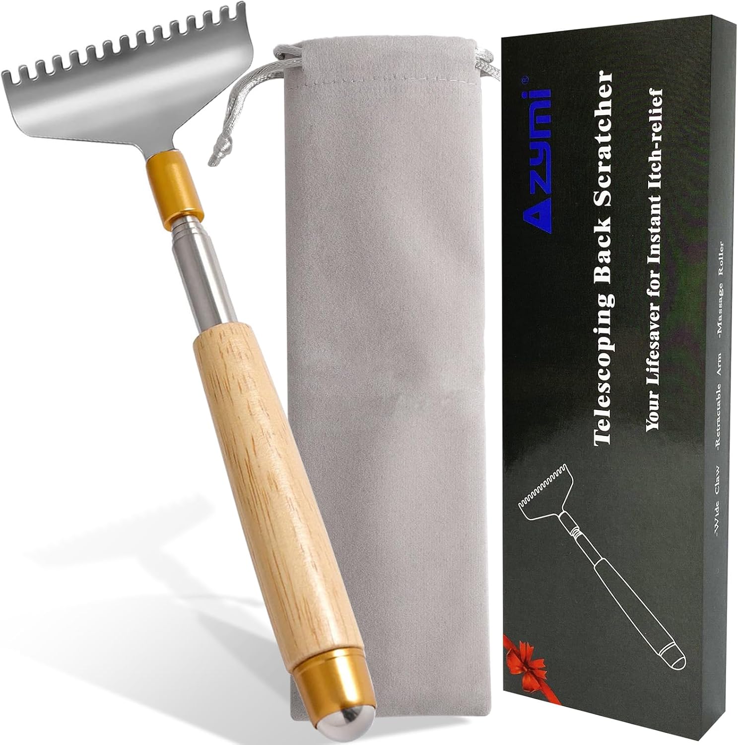 Oversized Back Scratcher, Azymi Long Back Scratcher for Women Men with ...