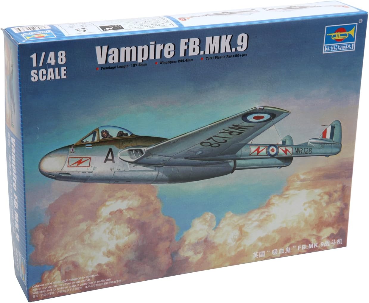 Amazon.com: Trumpeter Mk.9 Vampire FB. British Fighter Airplane Model ...