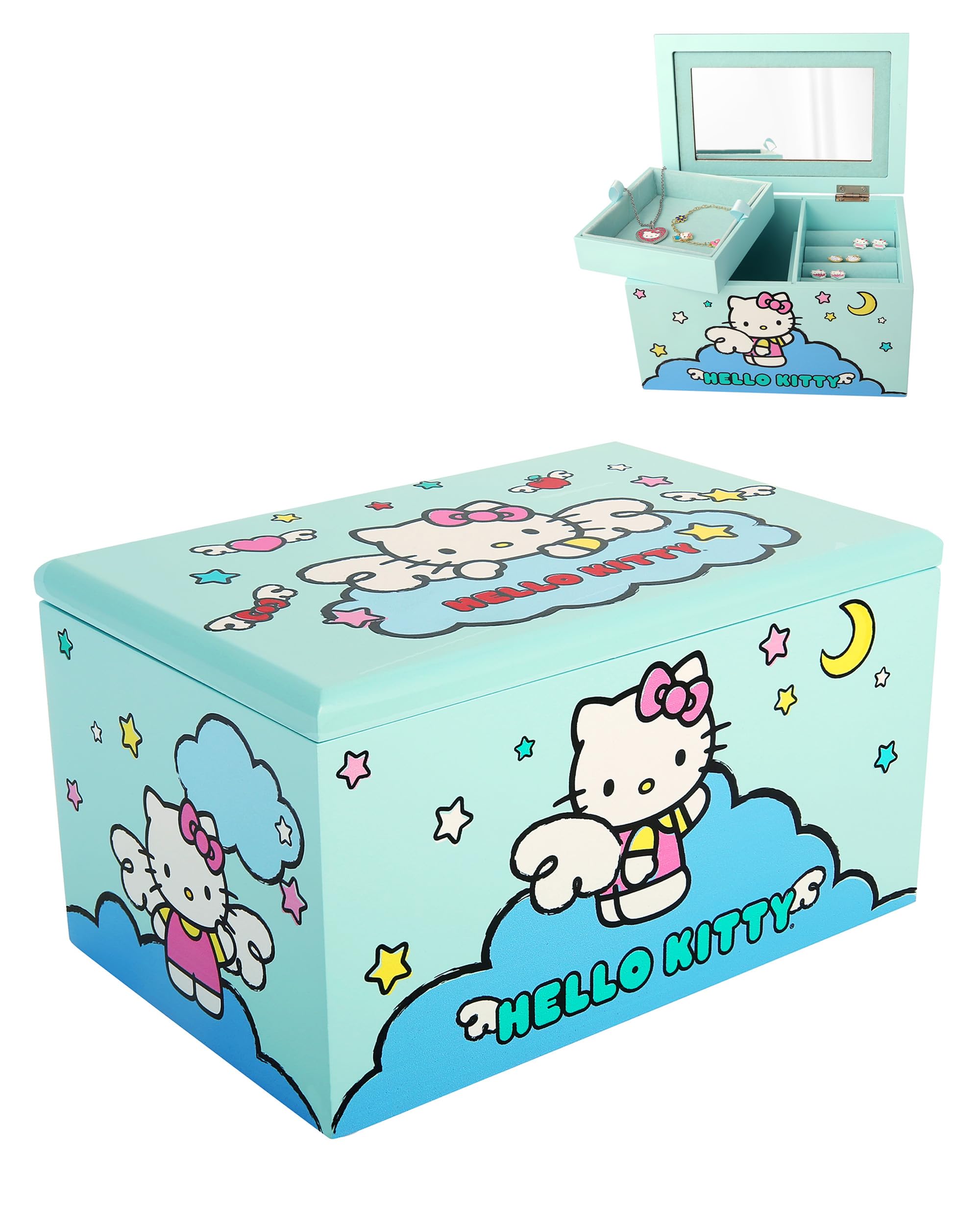 Amazon.com: Hello Kitty Jewelry Box with Tray and Storage Official ...