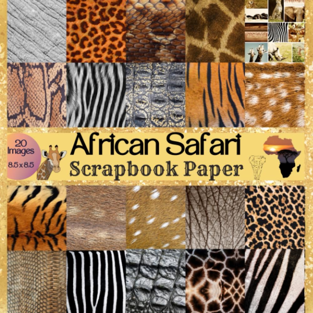 African Safari Scrapbook Paper: Safari animal print scrapbook paper a ...