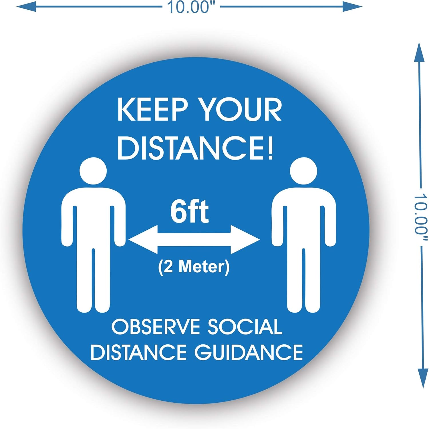 Retail Store Fixtures & Equipment Stand Here Floor Sign Blue 12 x 12 ...