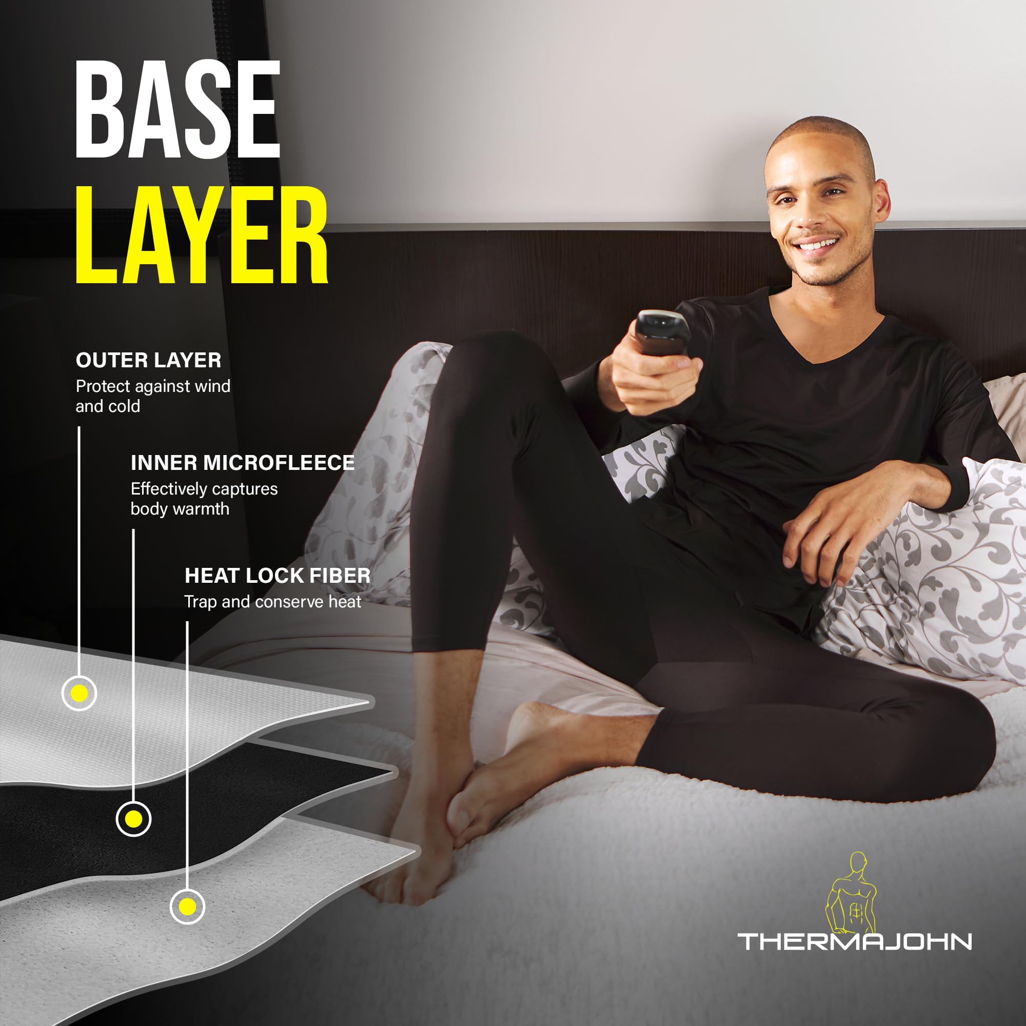 Snapklik.com : Thermajohn Long Johns Thermal Underwear For Men V Neck ...