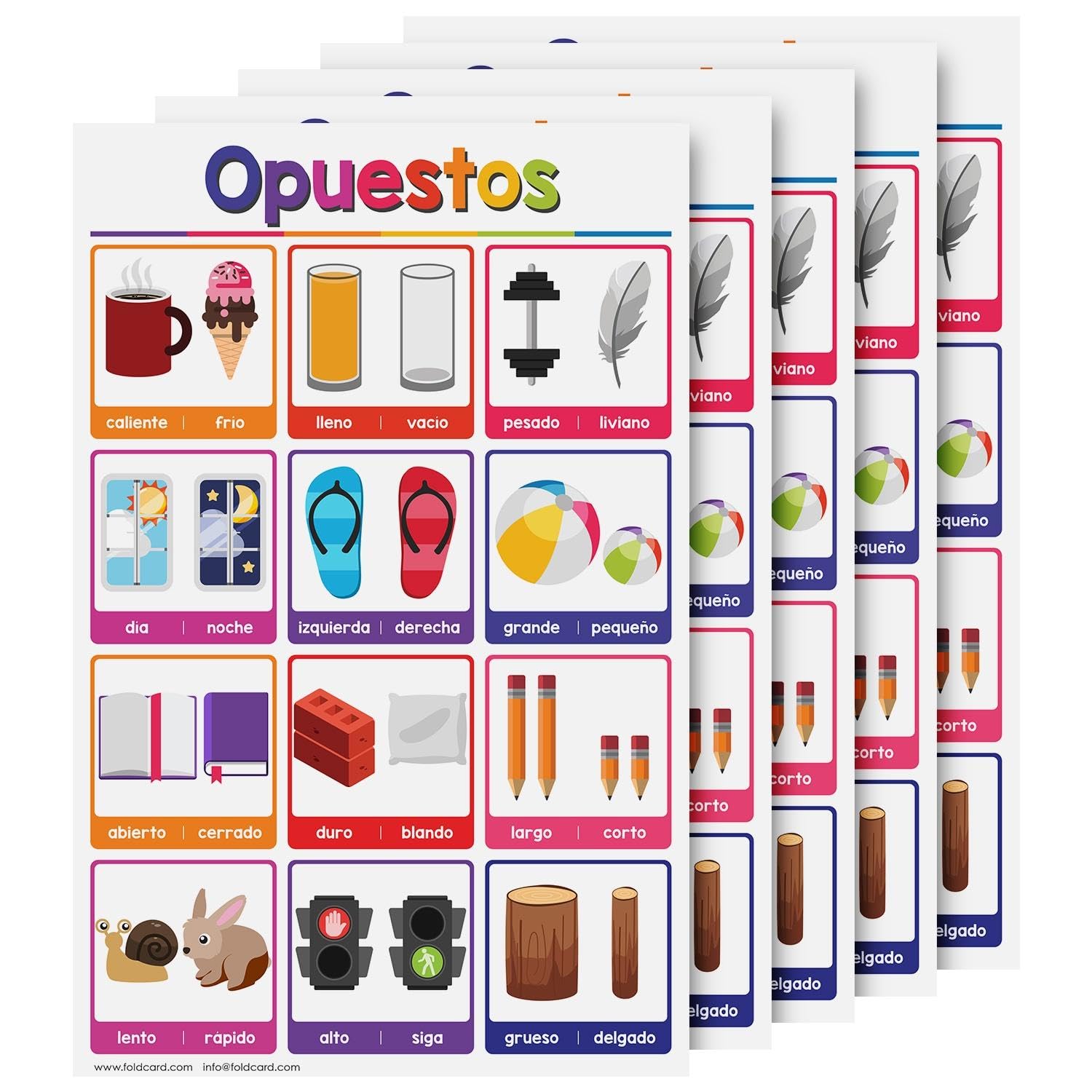 Snapklik.com : Opuestos Spanish Chart For Preschool To Gradeschool Kids ...