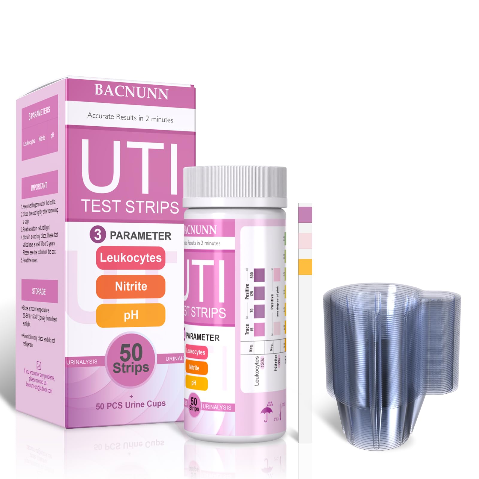 Amazon.com: UTI Test Strips for Women: 50ct 3-1 Urinary Tract Infection ...