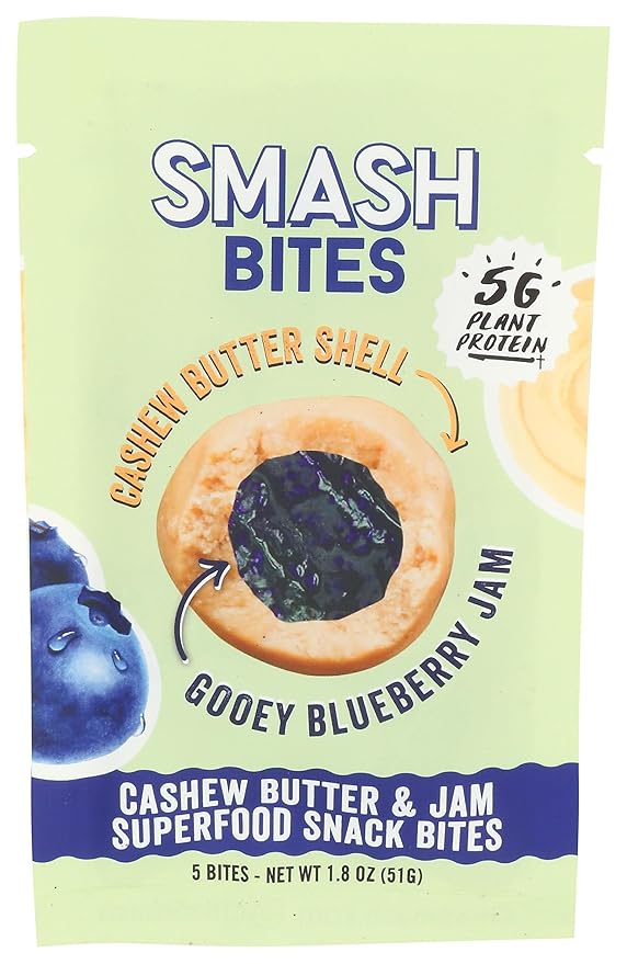 Amazon.com: Chia Smash Cashew Butter & Blueberry Jam Superfood Bites, 1 ...
