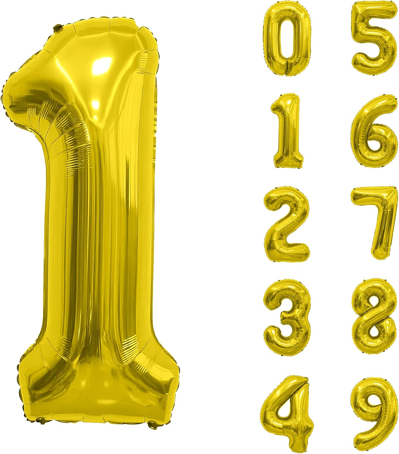 Amazon.com: Gold Number Balloons 40 Inch, Gold 1 balloon for first ...