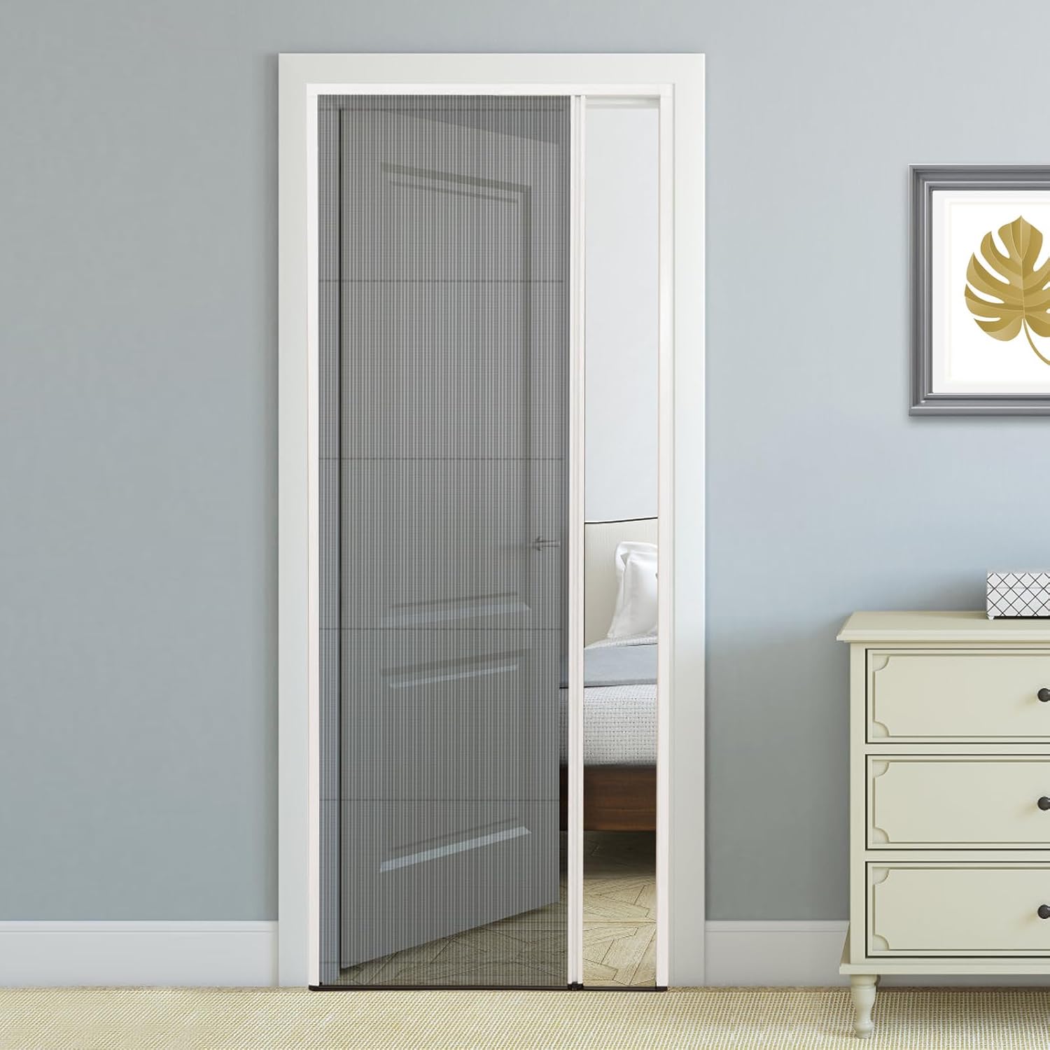 MaKefeile Retractable Screen Doors Aluminum Frame Track Sliding Screen ...