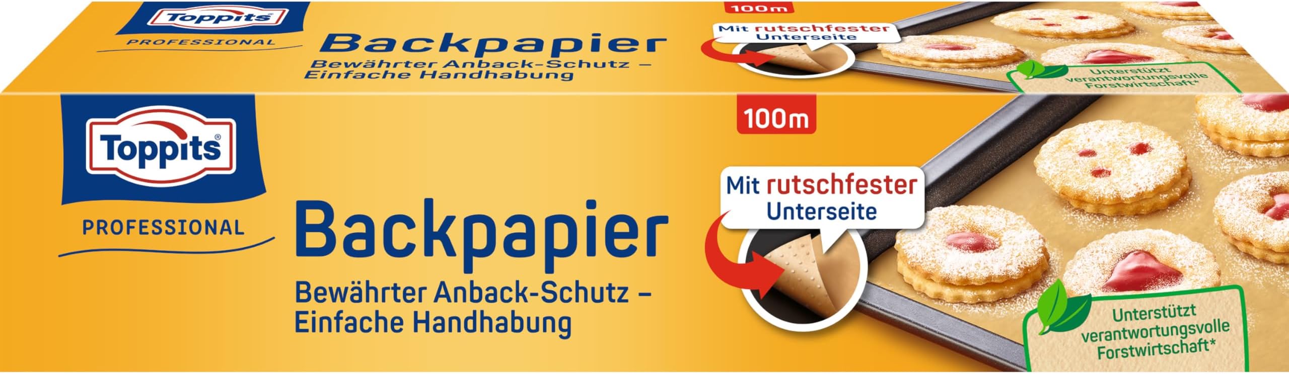 Toppits Backpapier, zum abrollen & abreißen, Anti-Haft-Papier, 1 x 100 ...