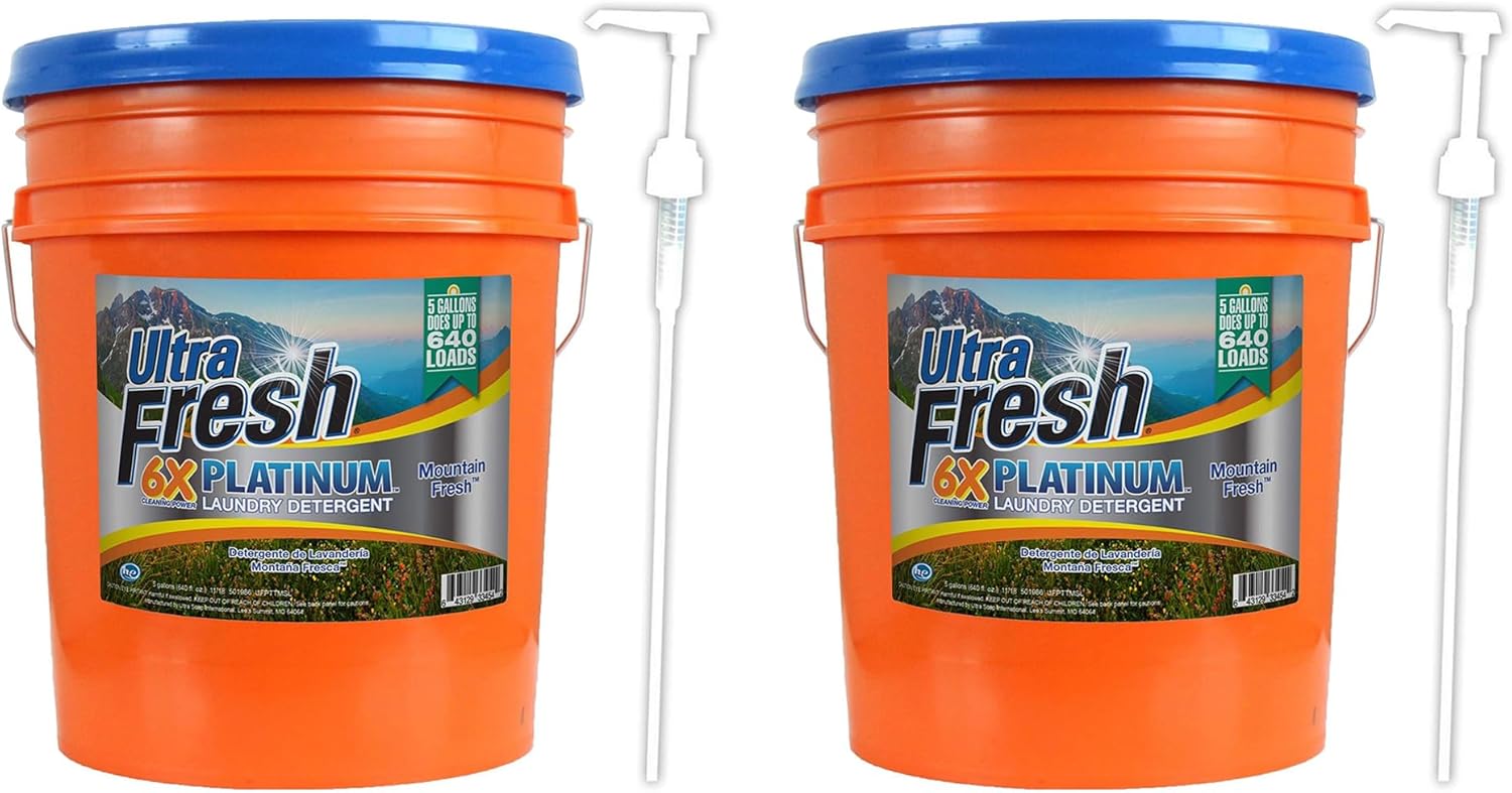 Amazon.com: Ultra Fresh 6X Platinum 5 Gallon Laundry Detergent Liquid ...