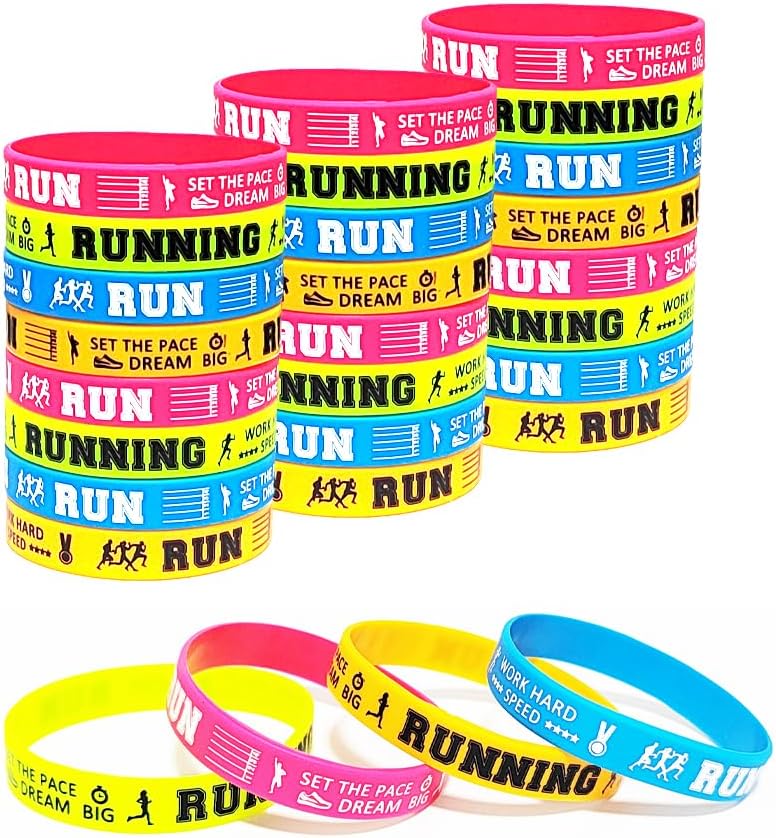 Amazon.com: CupaPlay 24PCS Running Motivational Silicone Wristband ...