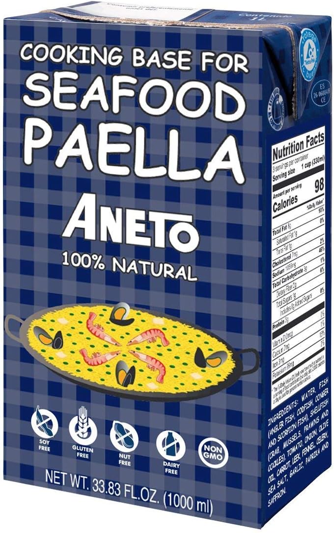 Amazon.com : Aneto Valencian Paella Cooking Base Broth, 33.83 Fluid ...