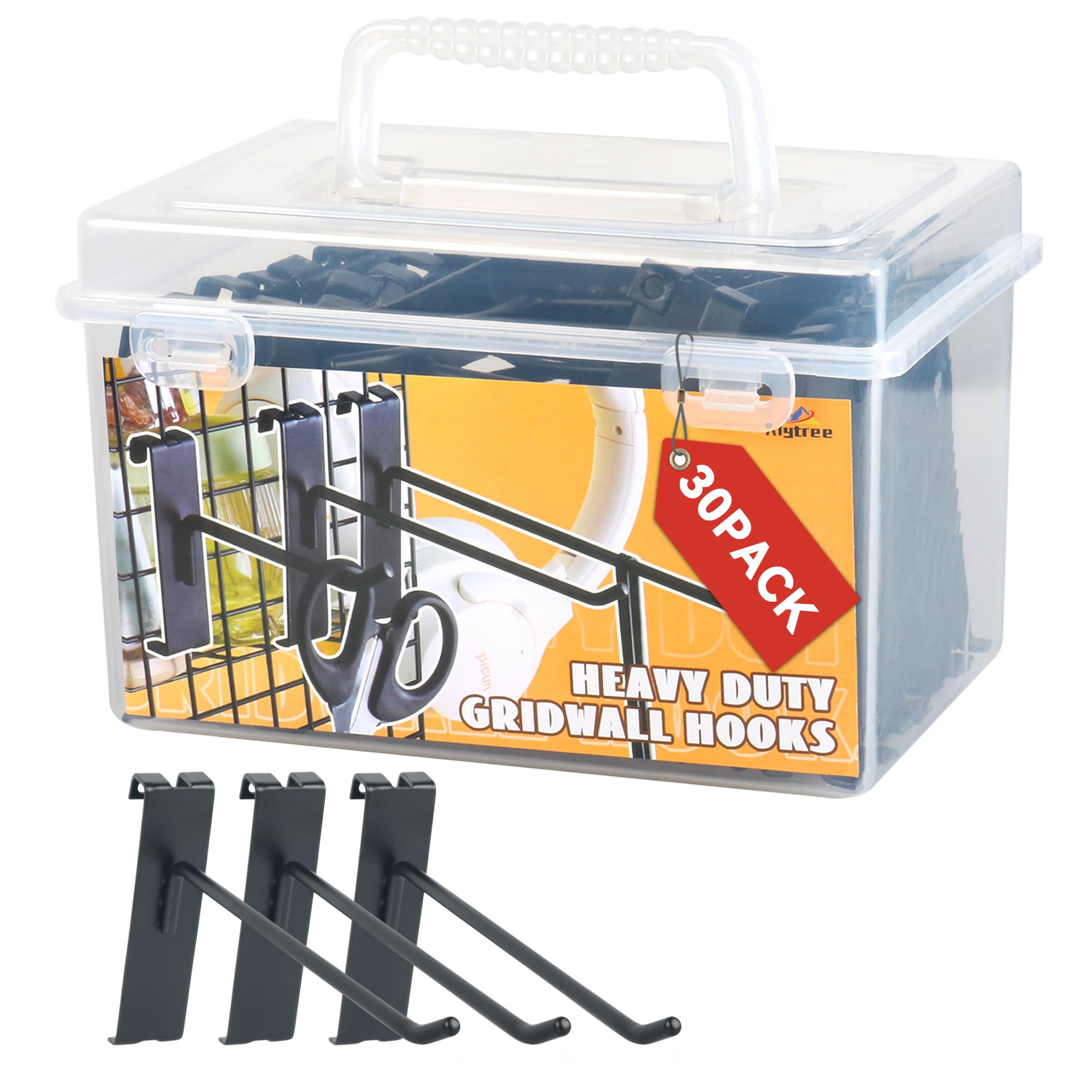 Amazon.com: Alyoen Gridwall Hooks 4in, Grid Wall Hangers, Black Grid ...