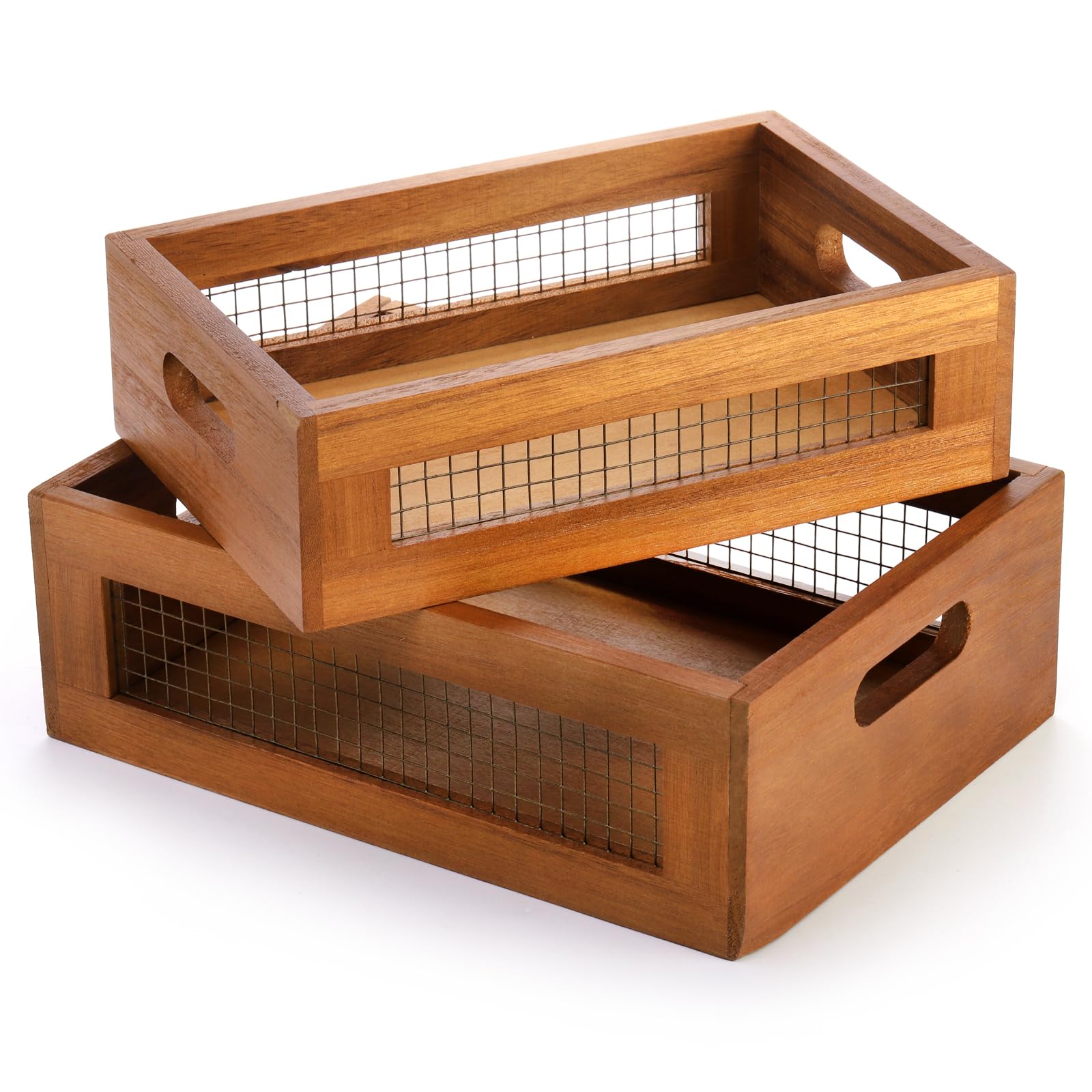 Snapklik.com : Dicunoy Set Of 2 Decorative Wooden Crates, Rustic ...