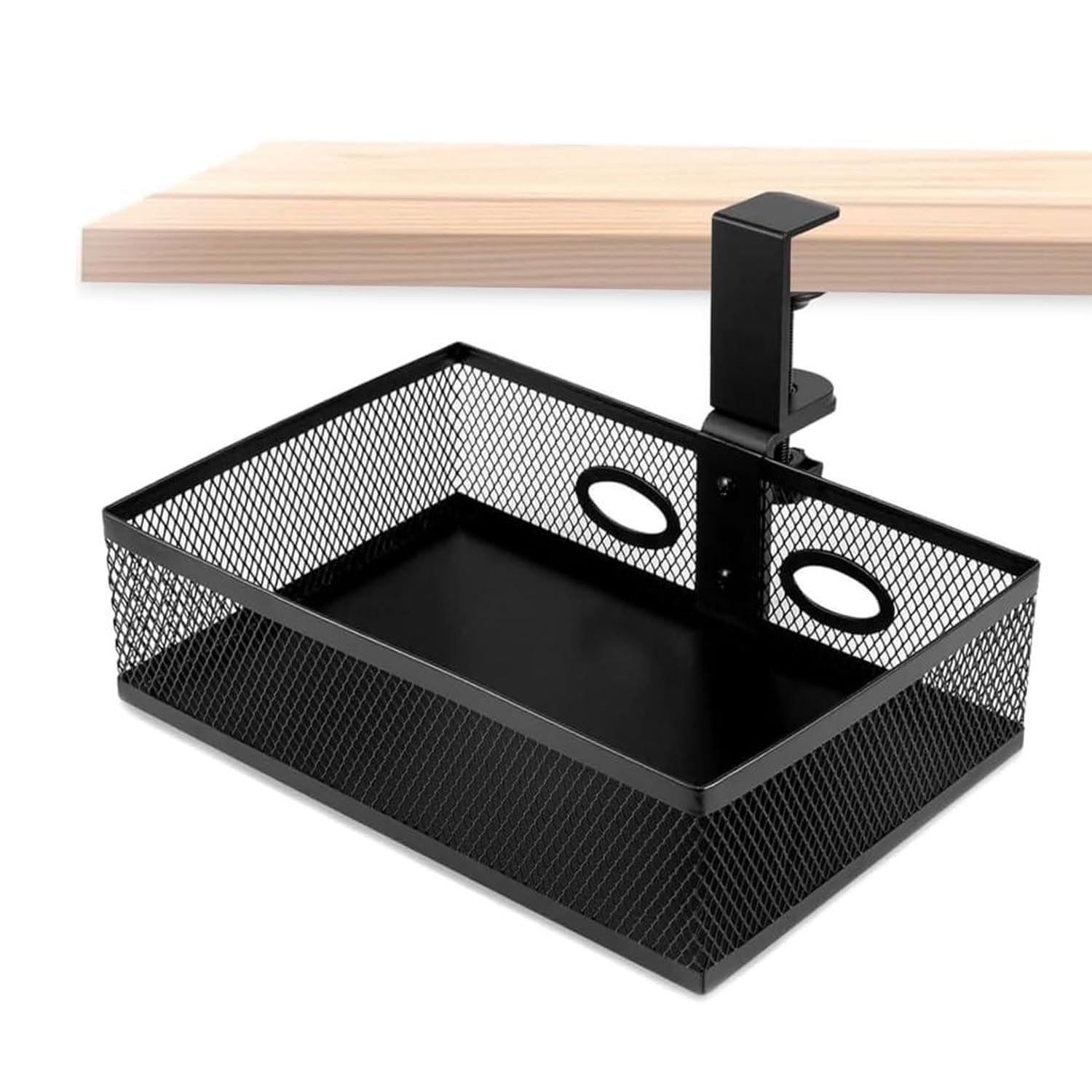 Cobenga Mesh Desk Organiser, 360° Clip-on Swivel Under Desk Drawer ...