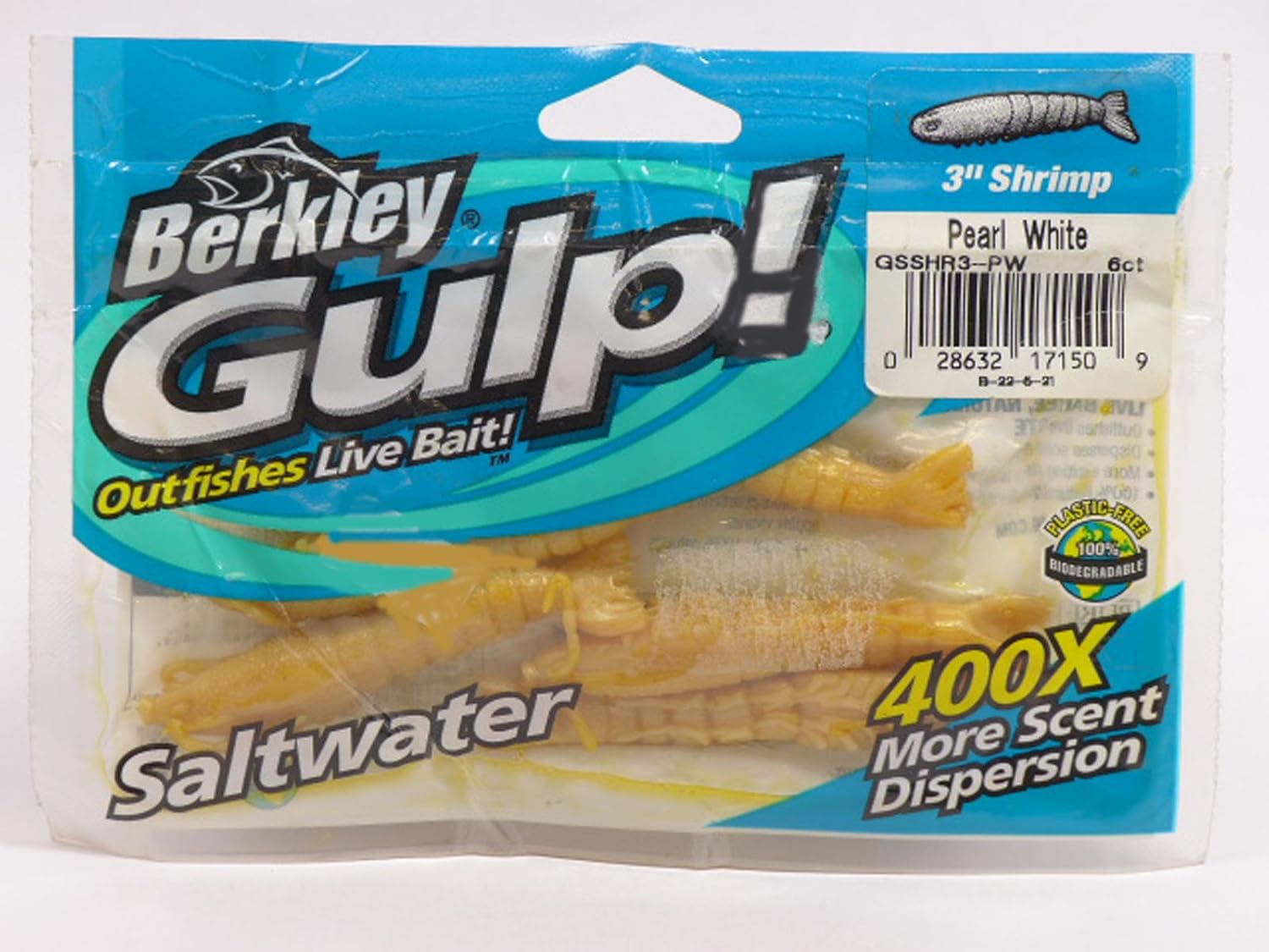 Amazon.com : GSSHR3-PW SW GULP SHRIMP 3IN PRL WH BQ : Artificial ...
