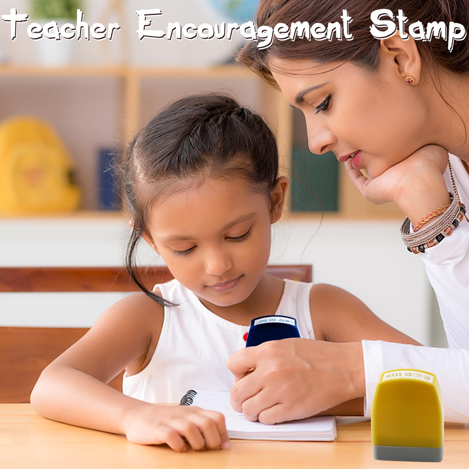 Snapklik.com : 8Pcs Teacher Stamps For Classroom Stuff Teacher Supplies Self-Inking Grading ...