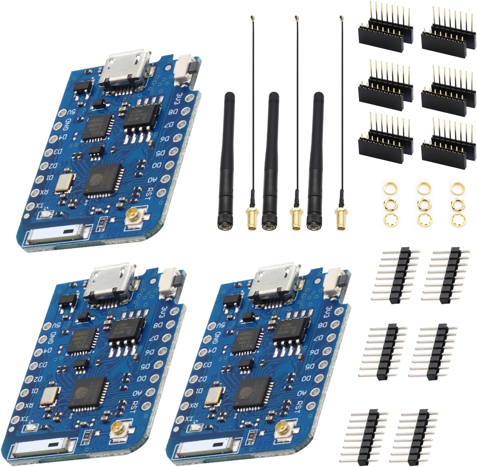 XTVTX WEMOS Mini ESP8266 D1 3-Piece WEMOS Pro 4MB External Antenna ...
