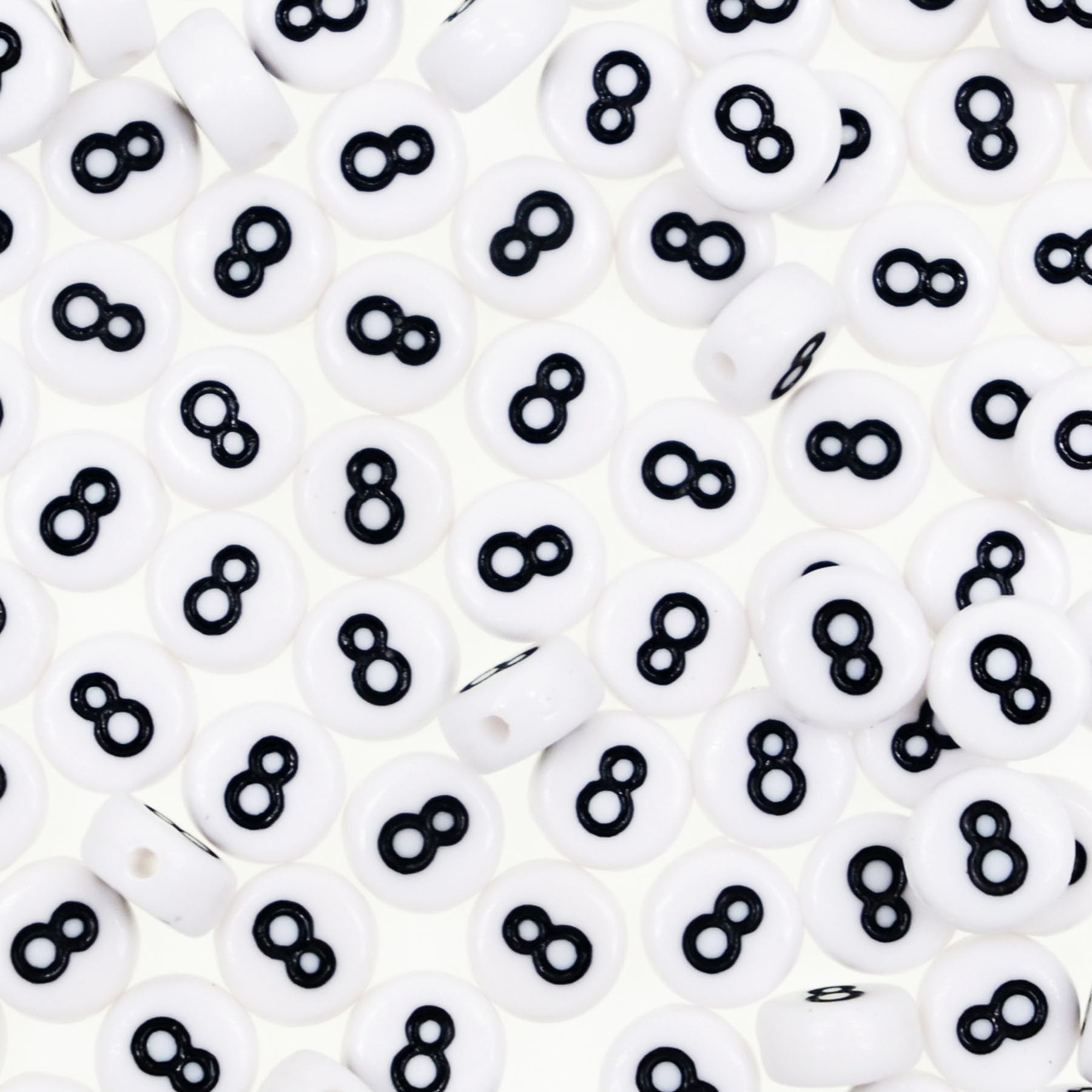 Amazon.com: Yiizzxin 200Pcs White Number 8 Beads for Bracelets,Acrylic ...