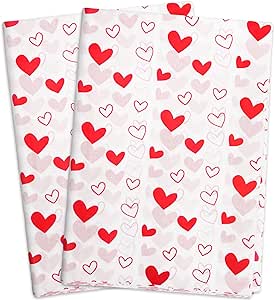 Amazon.com: MR FIVE 30 Sheets 20" x 28" White with Red Heart Tissue ...