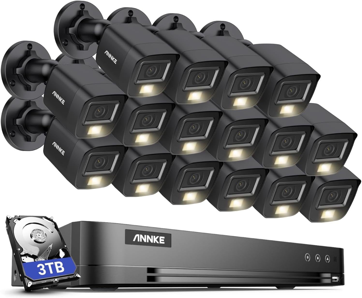 Amazon.com : ANNKE 16CH Wired Security Camera System with Mic/Audio, 8MP H.265+ 16 Channel DVR ...