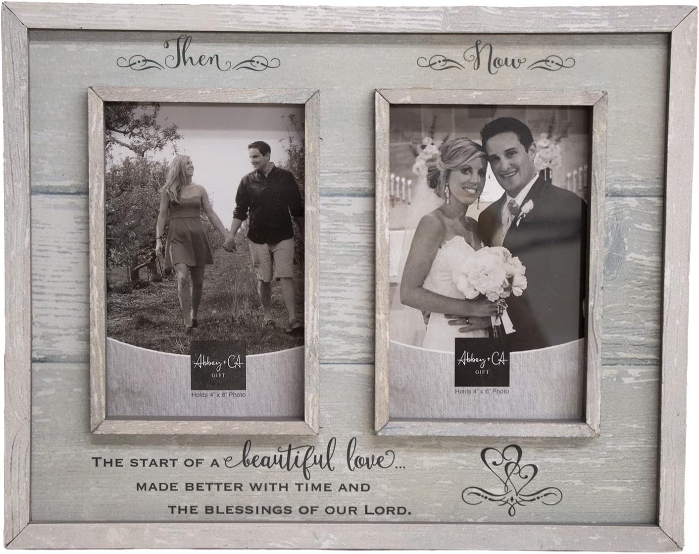 Amazon.com - Then & Now Anniversary Picture Frame ,Holds 2 4x6 Inches ...