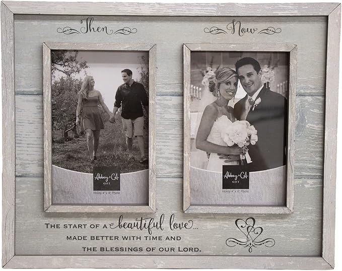 Then & Now Anniversary Photo Frame, Wedding, Engagement, & Vow Renewal ...
