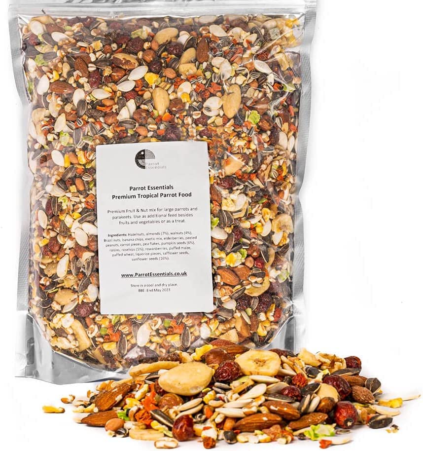 Parrot Essentials Premium Tropical Parrot Food Nut Mix - Nutritious ...
